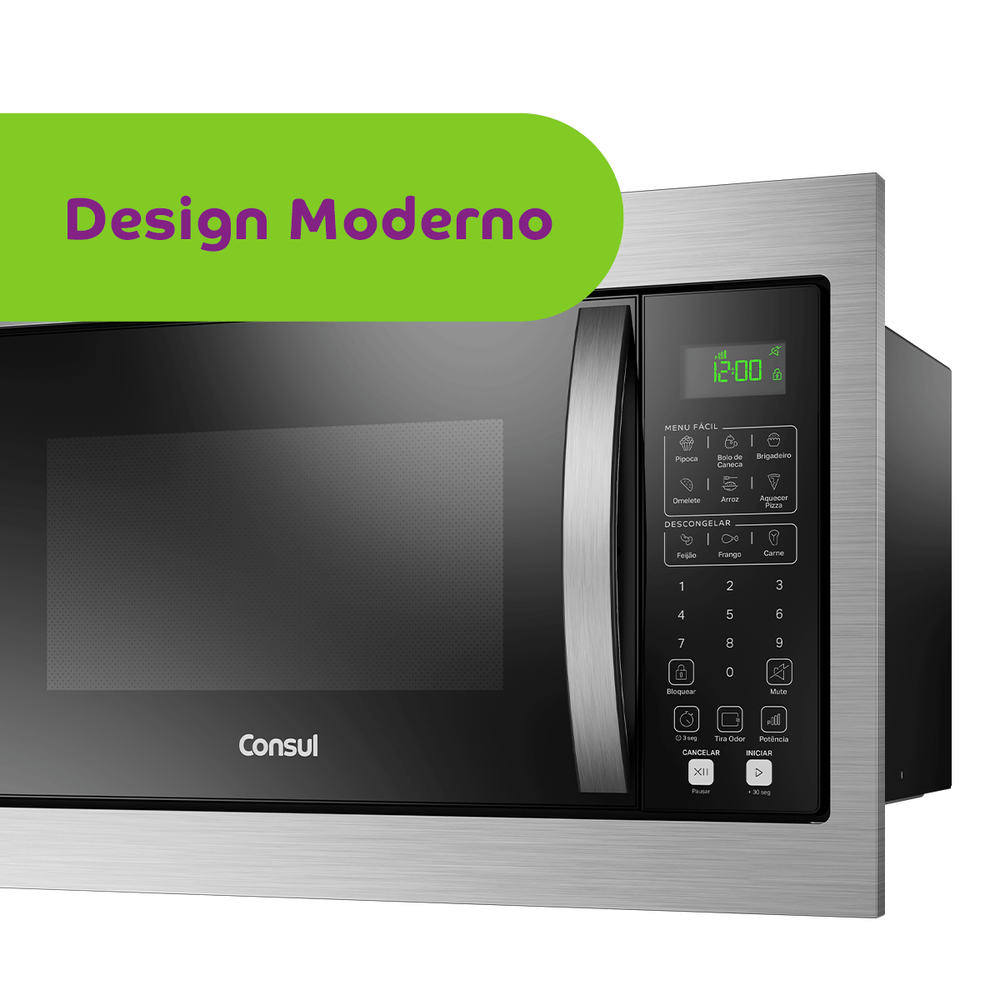 Micro-ondas Consul de Embutir 32 Litros Preto com Design Moderno e Menu ...