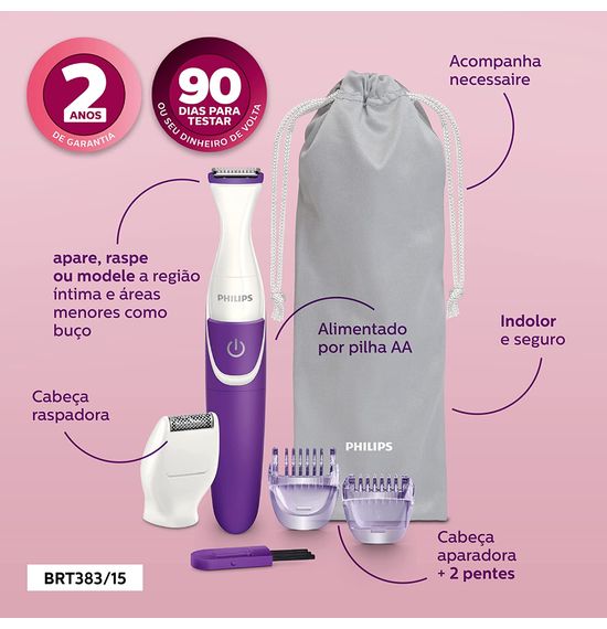 Aparador de Pelos Philips Bikini BRT383/15 - sipolatti