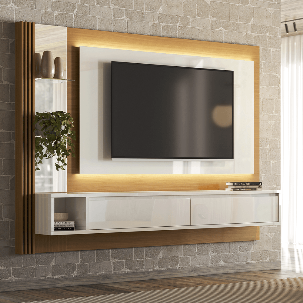 Painel para TV até 55” Cairo Tauari Off White - sipolatti